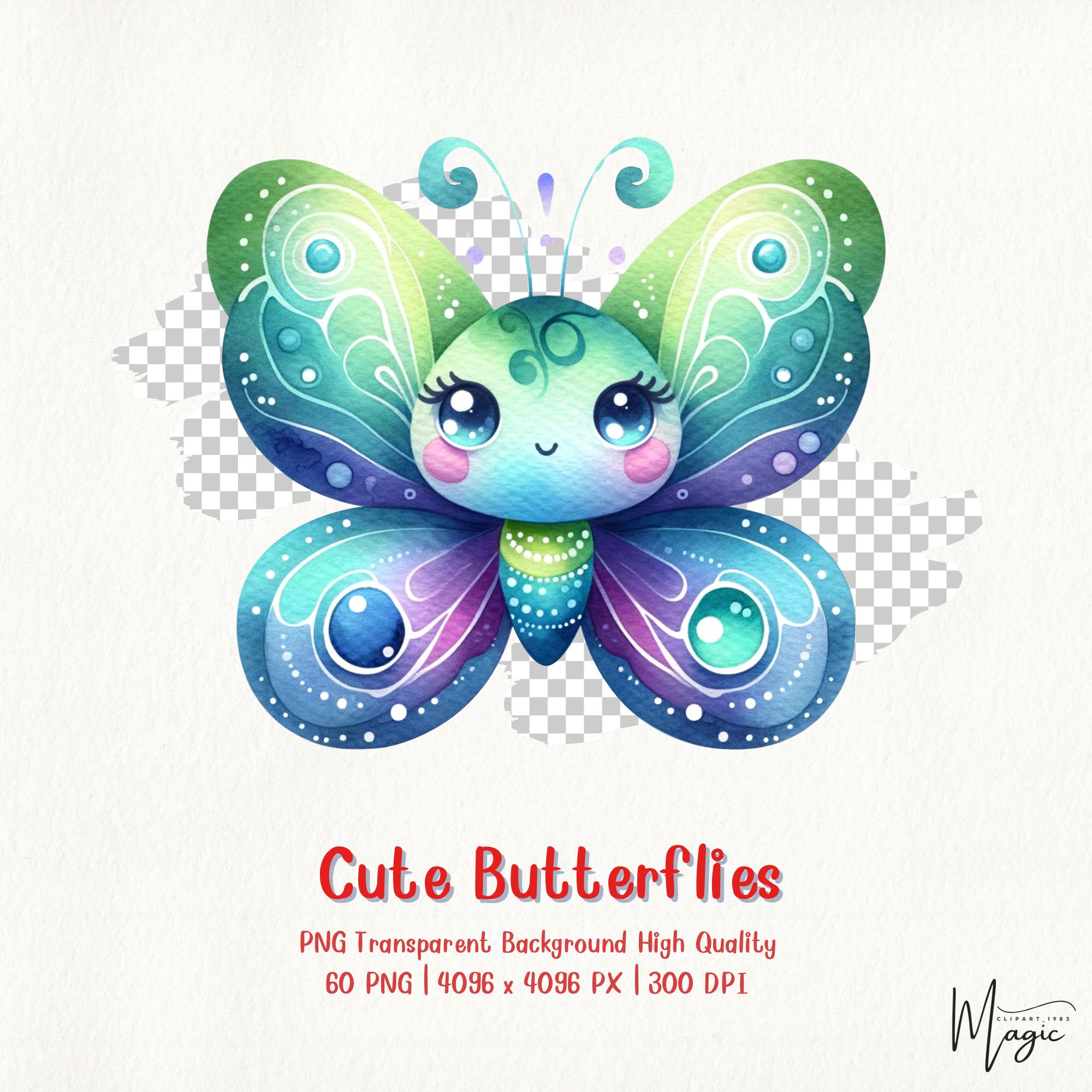 Cute Butterfly Watercolor Clipart, Butterfly PNG, Butterfly Clipart ...