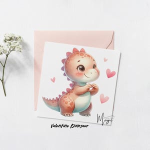 Dino Love Parade – Watercolor Clipart Set for Valentine's Day Craft - Etsy