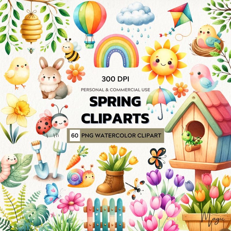 Spring Clip Art - Etsy