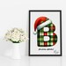 Christmas Plaid Alphabet Watercolor Clipart, Plaid Alphabet and Number ...
