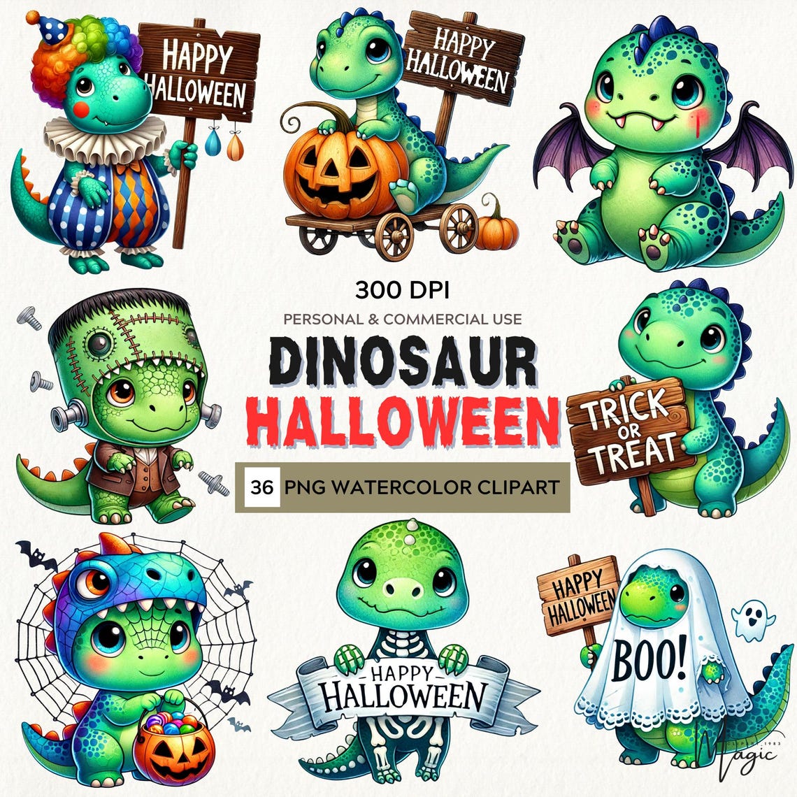 Halloween Dinosaur Clipart | Cute Dinosaur Clipart | Dinosaur ...