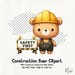 Cute Bear Construction Watercolor Clipart, Bear PNG, Bear Construct ...