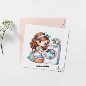 Fresh & Cheerful – 60 Watercolor Clipart Pngs of Cute Cleaning Ladies ...