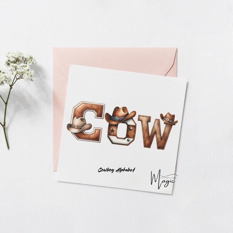 Wild West Whimsy – Watercolor Clipart Set of Cowboy Alphabet Letters - Etsy