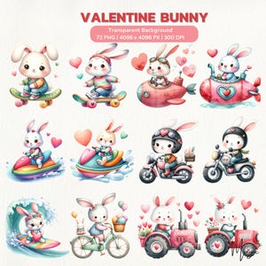 Sweetheart Bunny – Watercolor Clipart Set for Valentine's Day Crafts - Etsy