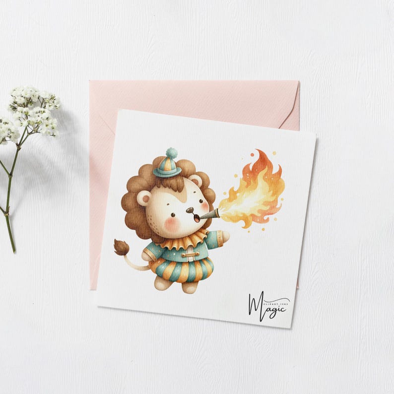 Circus Lion Fun – Watercolor Clipart Set of Cute Circus Lions - Etsy