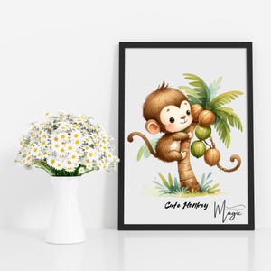 Jungle Baby Monkeys – Watercolor Clipart Set for Baby Shower & Nursery ...