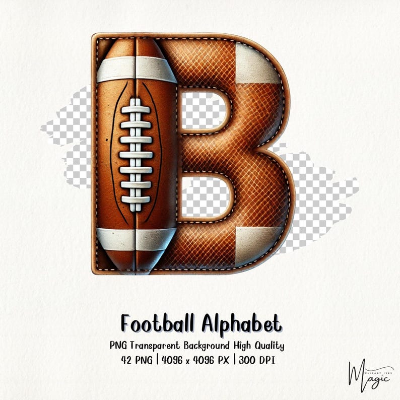 Watercolor Football Alphabet Clipart: A-Z Letters & Numbers (digital ...