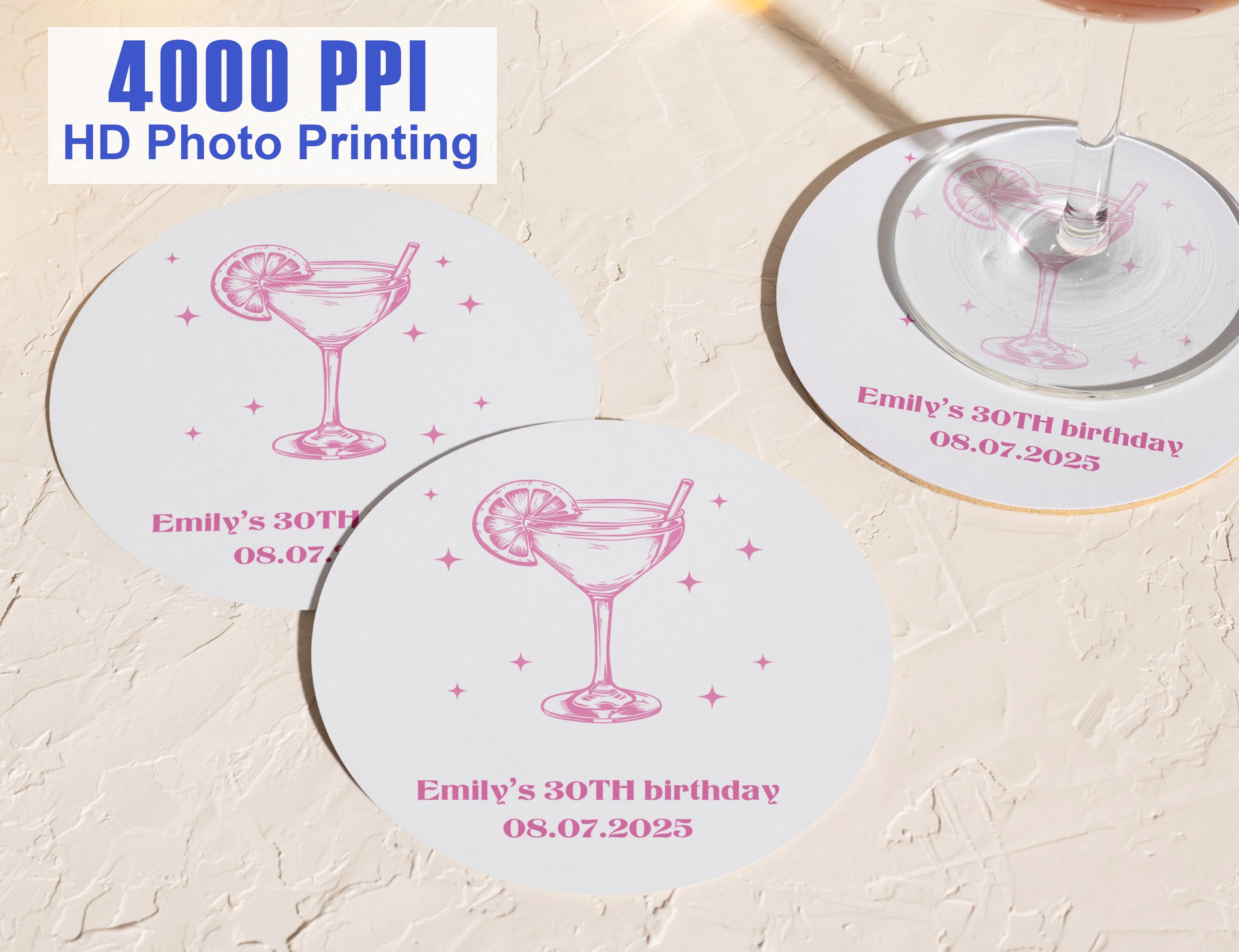Custom Birthday Coasters/personalized Paper Coaster/30th Birthday ...