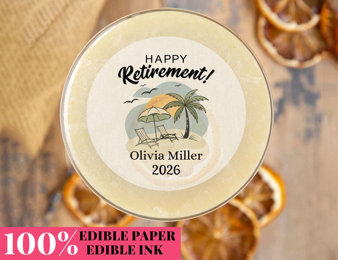 Beach Retirement Edible Toppers, Ocean Retirement Cupcake Toppers ...