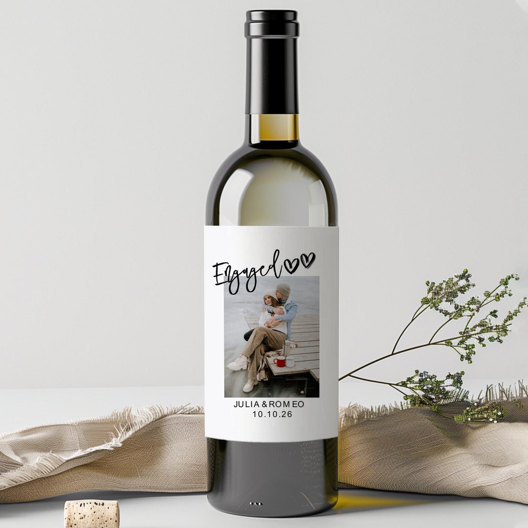Custom Photo Label/engagement Gifts for Couple/photo Champagne Labels ...