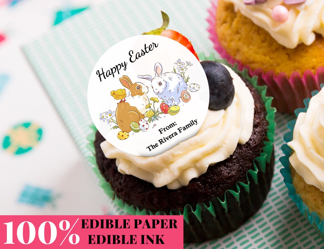 Edible Easter Cupcake Toppers for Family Gathering, Easter Day Cake ...