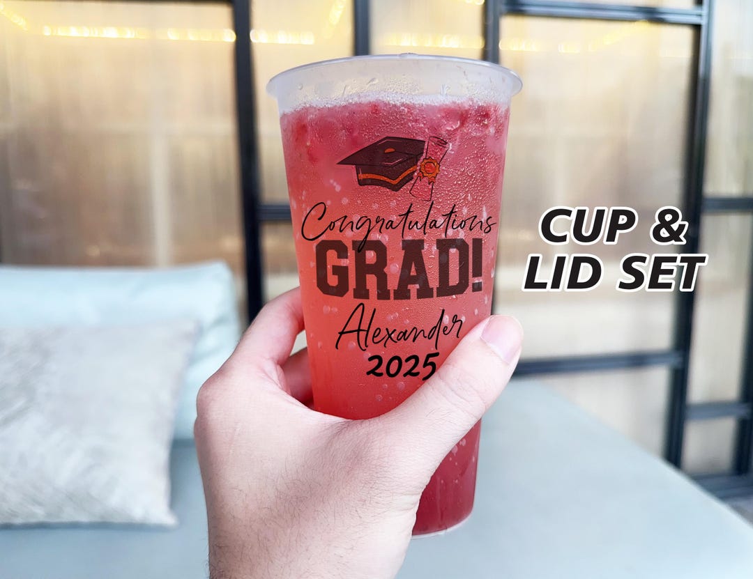 Graduation Cups & Lid Set/high School Grad Gift/personalized Graduation ...