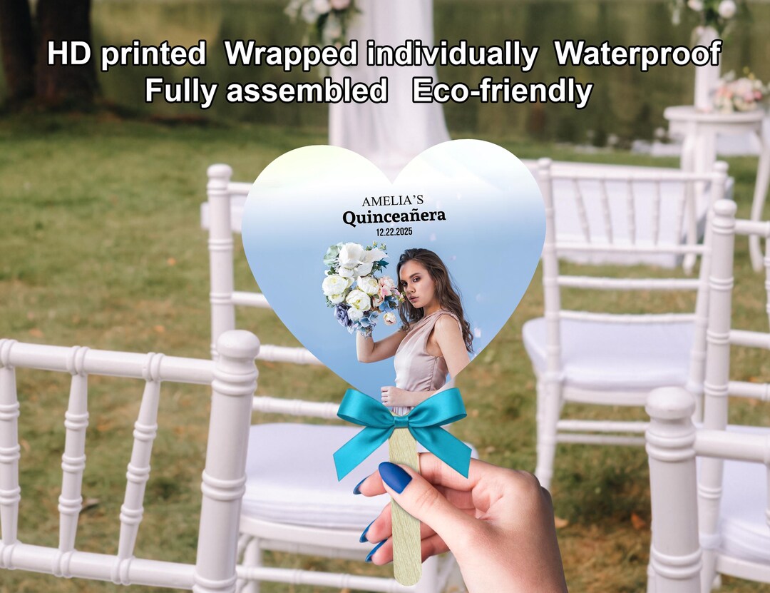 Custom Quinceañera Photo Fans, Personalized Sweet Sixteen Party Favor ...