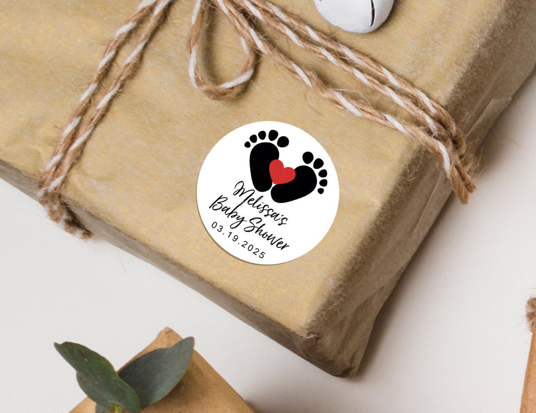 Personalized Baby Shower Stickers/custom Baby Stickers With Heart/baby ...