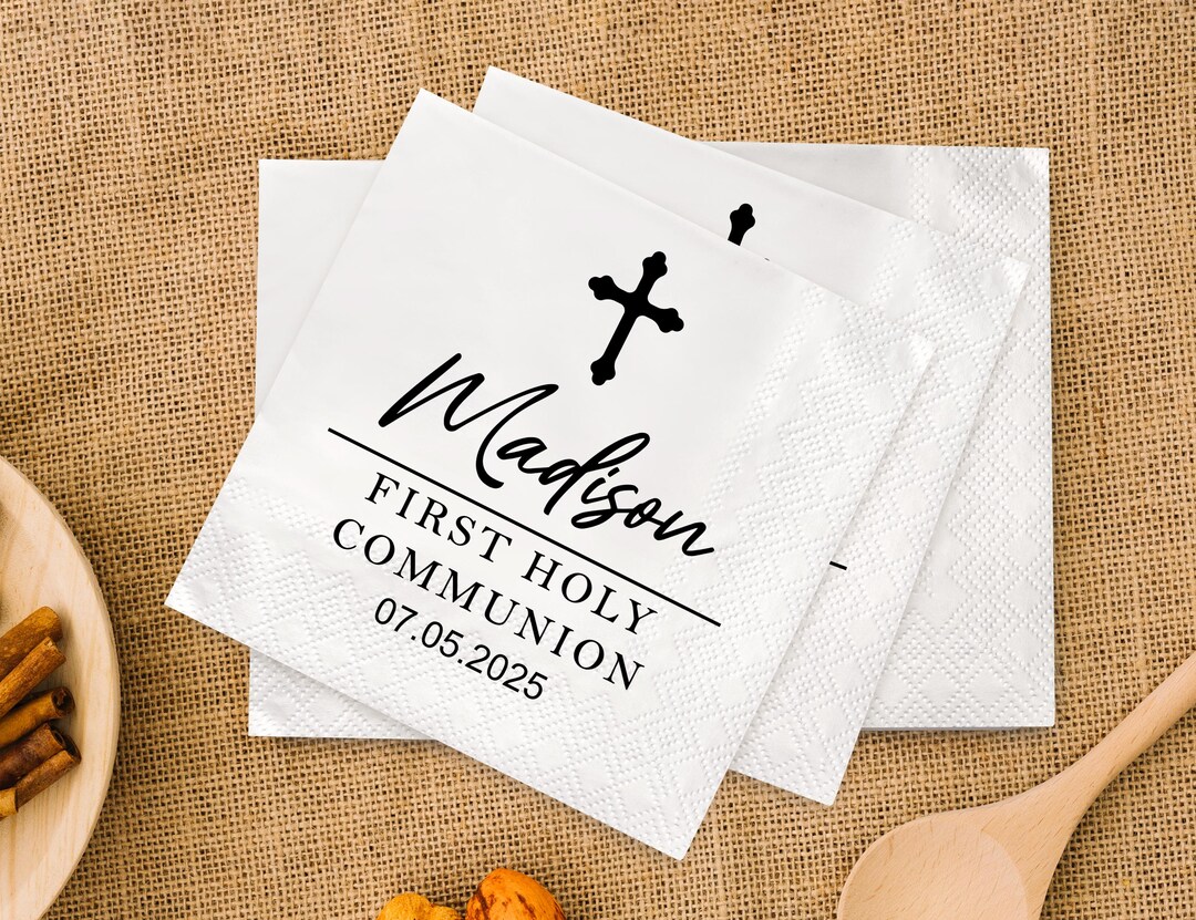 Personalized First Holy Communion Napkins/bulk Custom Paper Napkins for ...