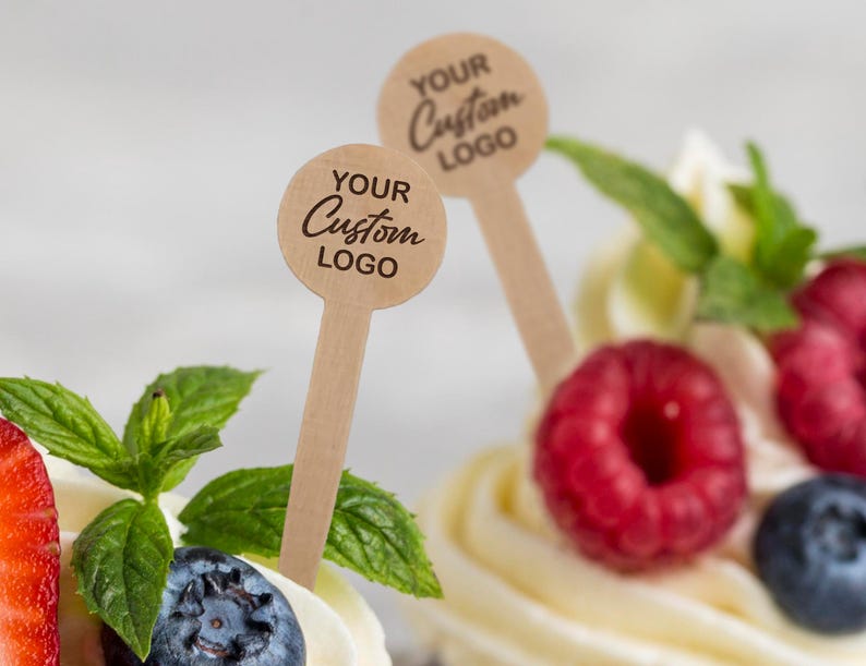 Custom Party Favor Food Markers, Personalized Logo Food Picks, Skewers ...