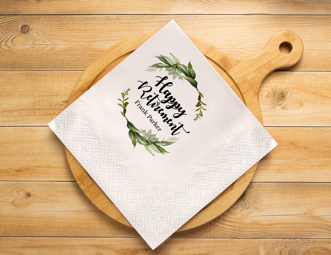 Bulk Personalized Happy Retirement Paper Napkins/retirement Party ...