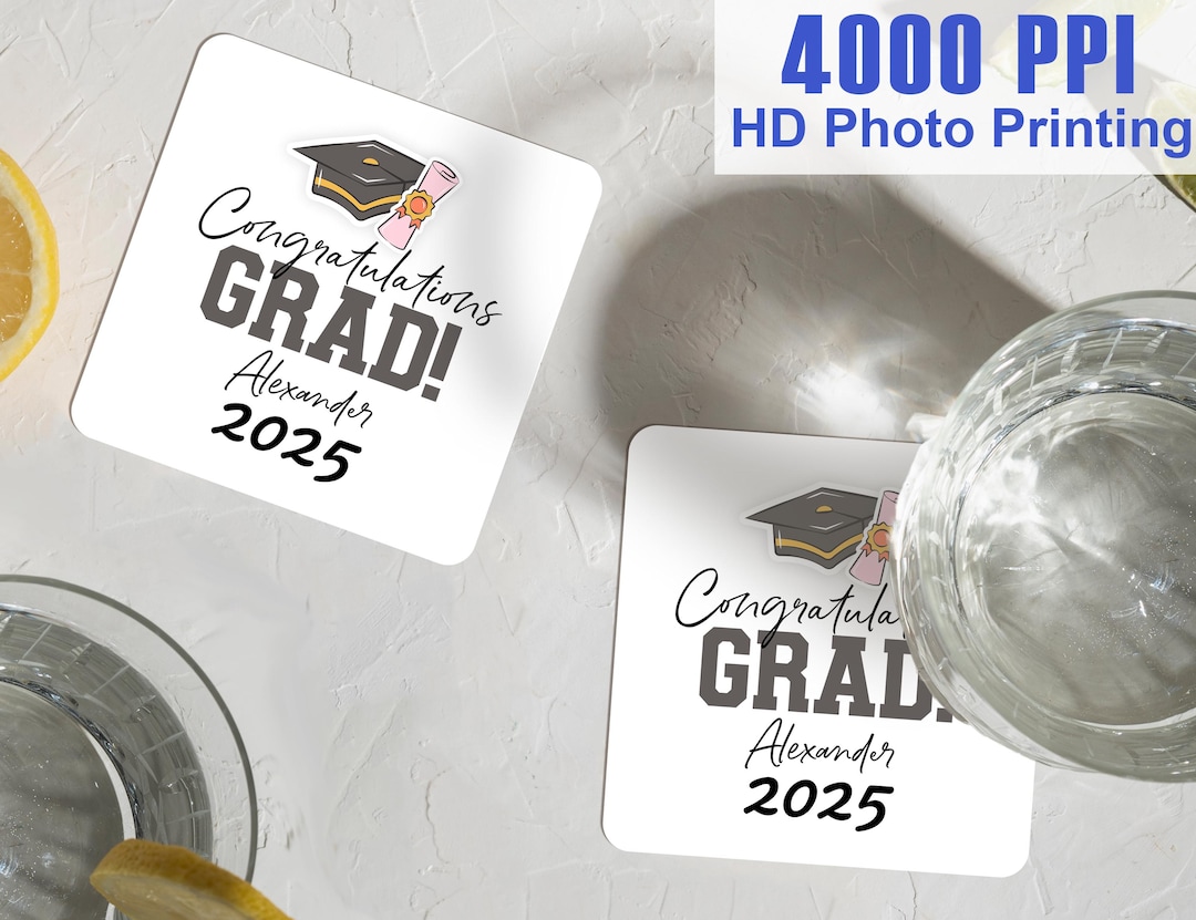 Personalized Graduation Cap Coaster/graduation Gift for Her/2025 ...