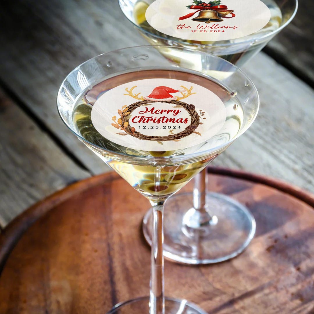 Customized Christmas Drink Toppers/edible Christmas Cocktail Toppers ...