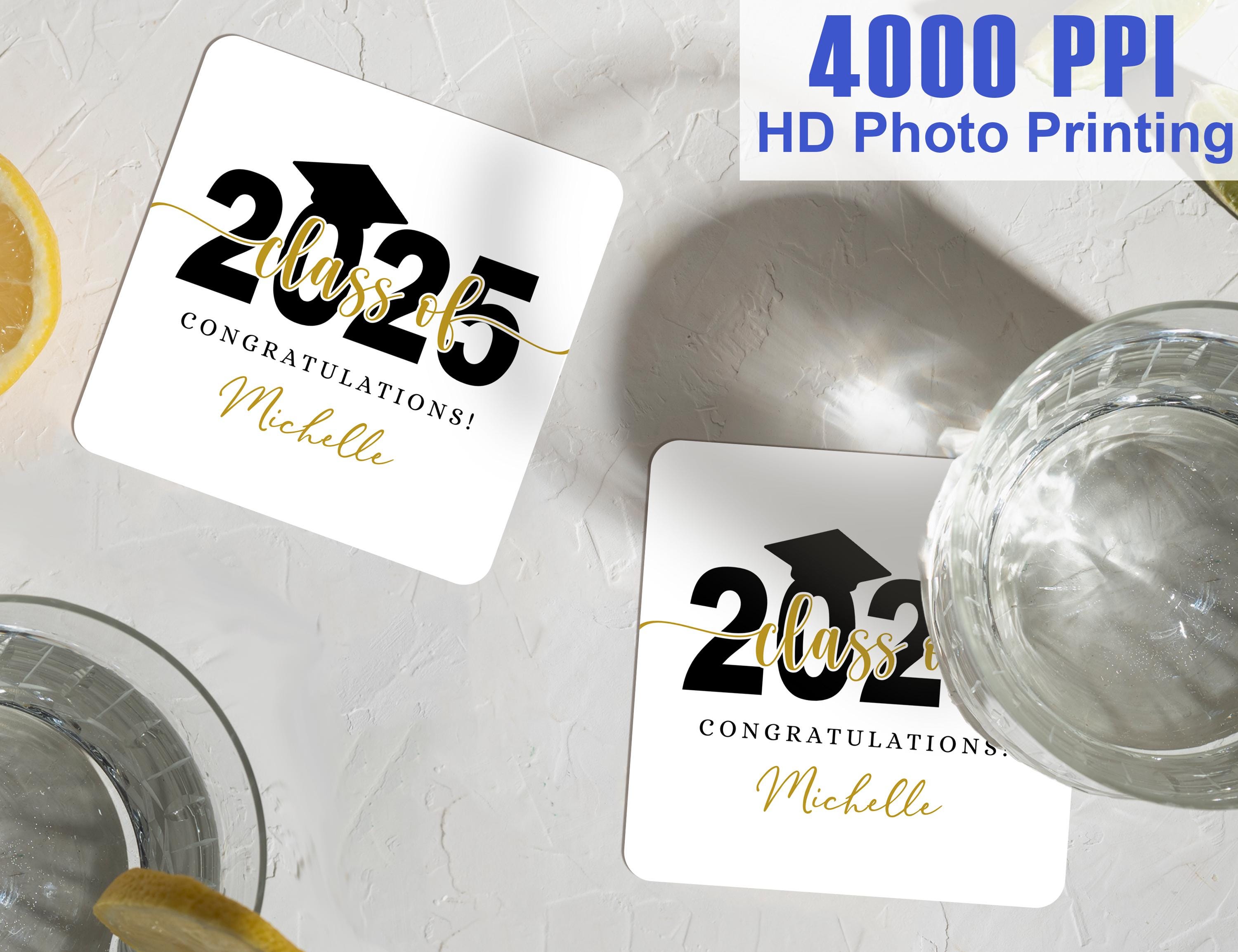 Custom Coasters for Graduation Party, Congrats Grad Party Favor, Class ...
