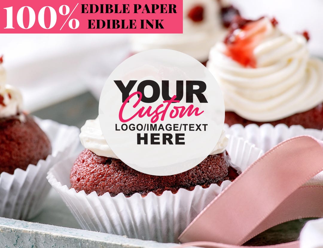 Custom Business Logo Cupcake Toppers, Edible Cake Toppers for Business ...