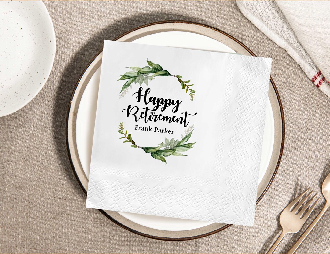 Custom Retirement Paper Napkins/celebration Retirement Napkin/happy ...