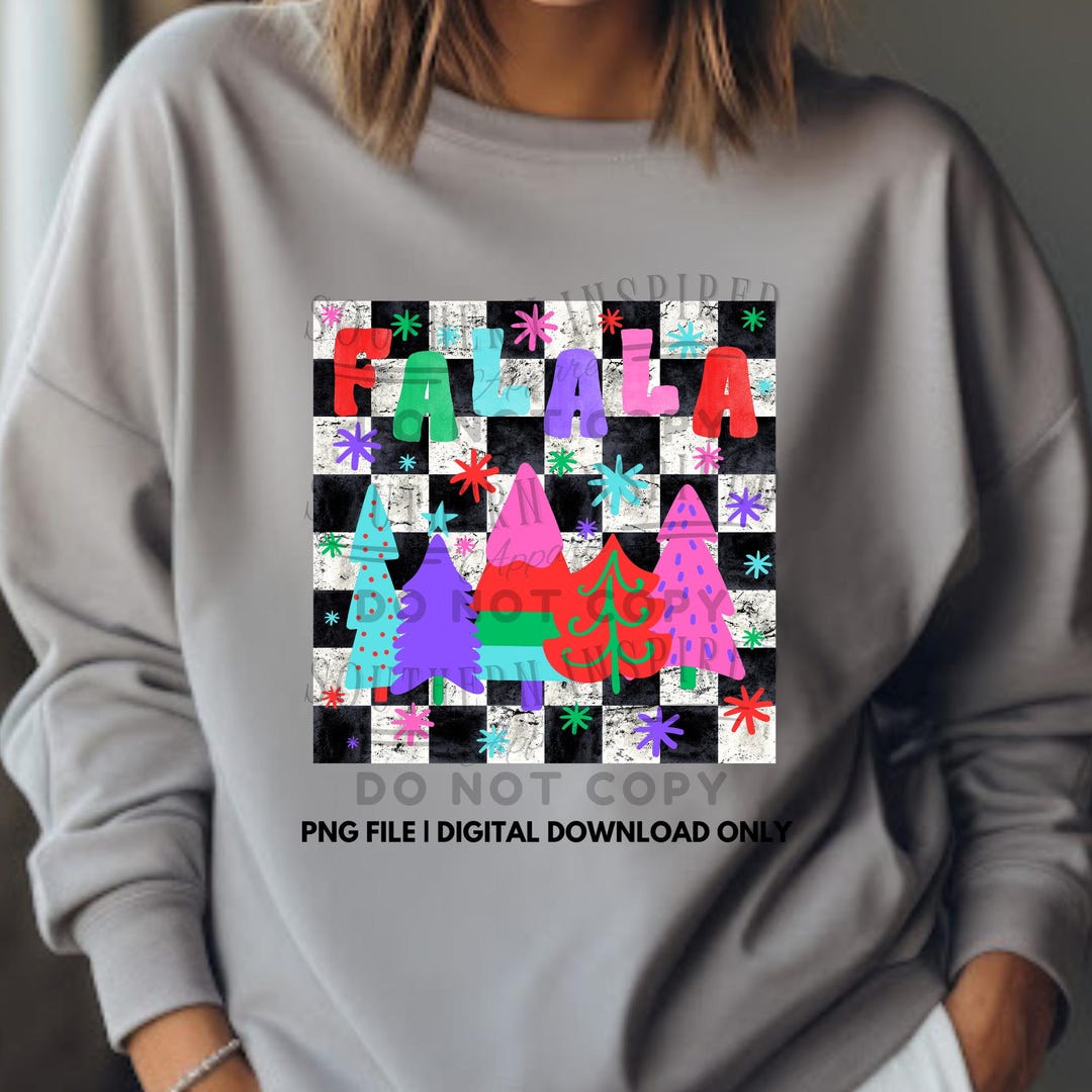 Falala Christmas Checkered Digital File Png Christmas Retro Fun Merry ...