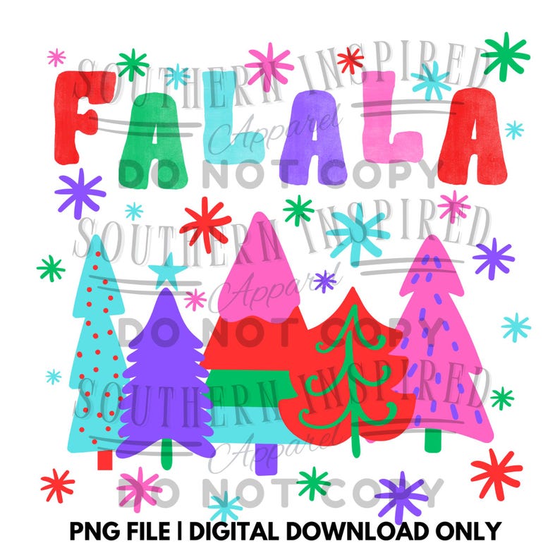 Falala Christmas Digital File Png Christmas Retro Fun Merry Bright ...