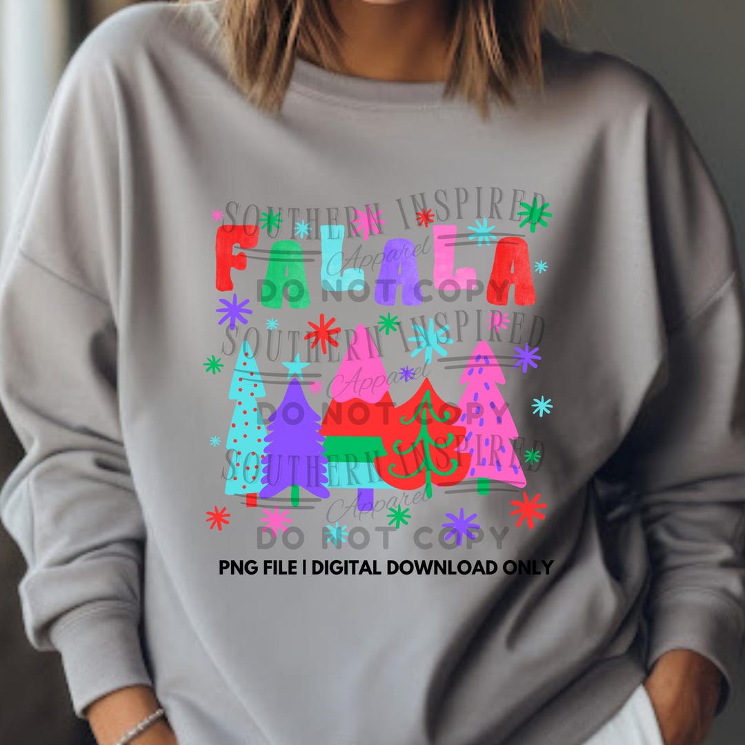 Falala Christmas Digital File Png Christmas Retro Fun Merry Bright ...