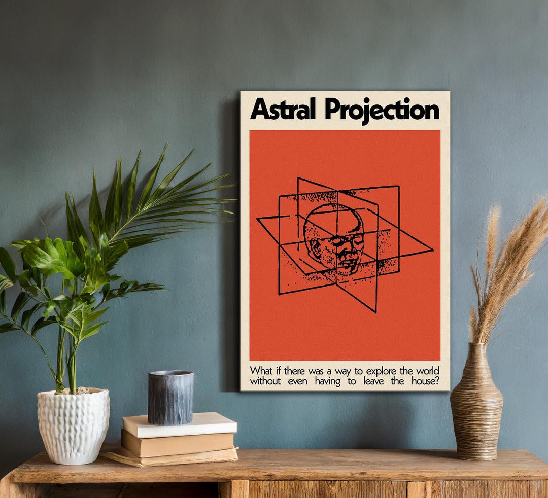 Astral Projection Minimalist Wall Art, Framed Canvas Print, Spiritual ...