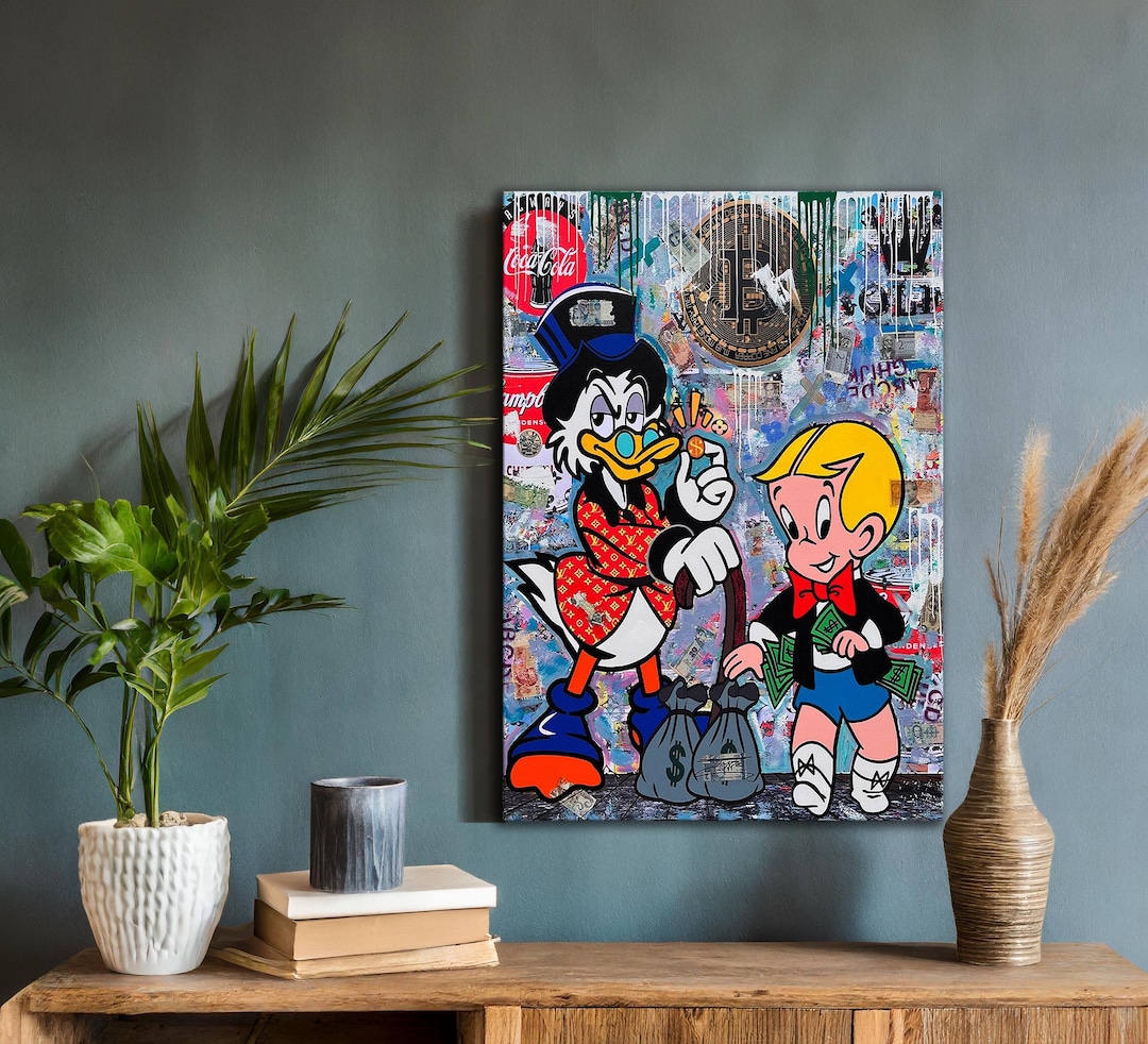 Scrooge Mcduck and Richie Rich Pop Art Canvas Wall Art – Bold, Fun, and ...