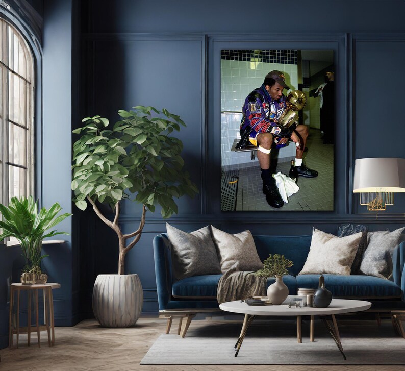 Kobe Bryant Iconic Locker Room Photo, Premium Canvas Wall Art, Framed ...