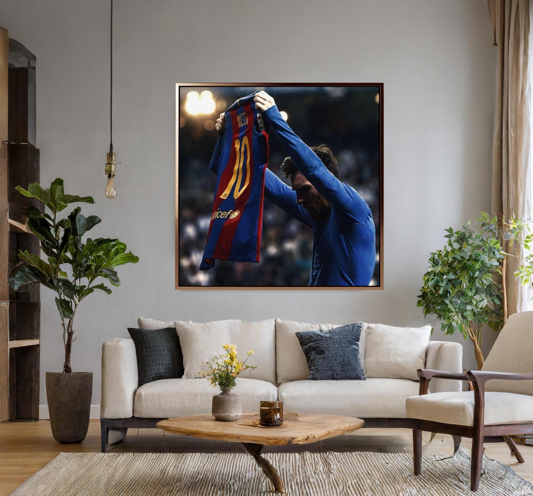 Lionel Messi Canvas Wall Art, Rolled Canvas Poster, Iconic Barcelona ...