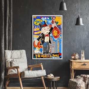 Monopoly Man Fashion Canvas Art | Unique Abstract Framed Print | Modern ...