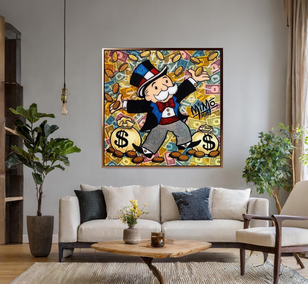 Luxury Monopoly Mimo Pop Art Canvas, Unique Wall Decor for Home, Ideal ...
