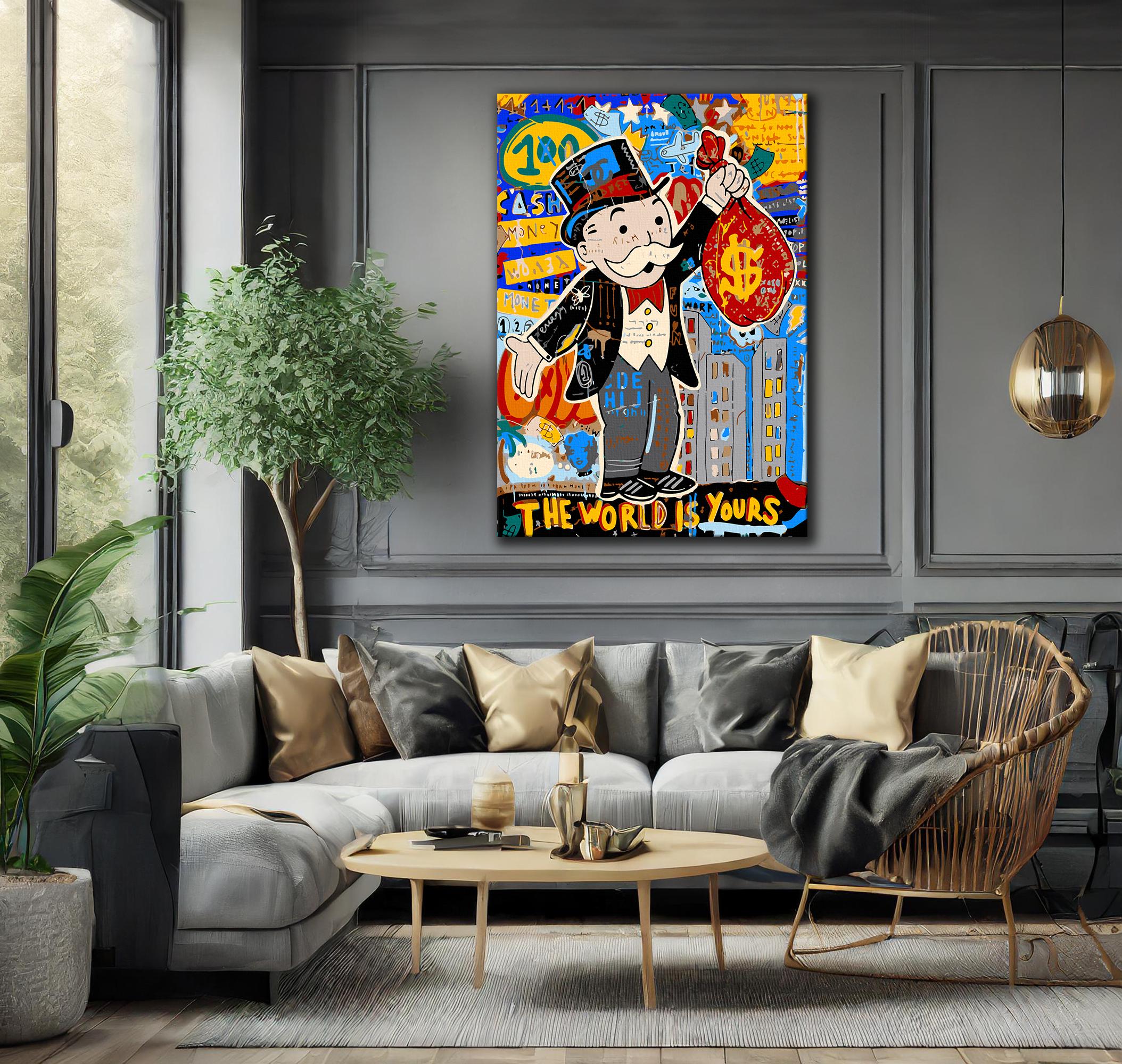 Monopoly Man Fashion Canvas Art | Unique Abstract Framed Print | Modern ...