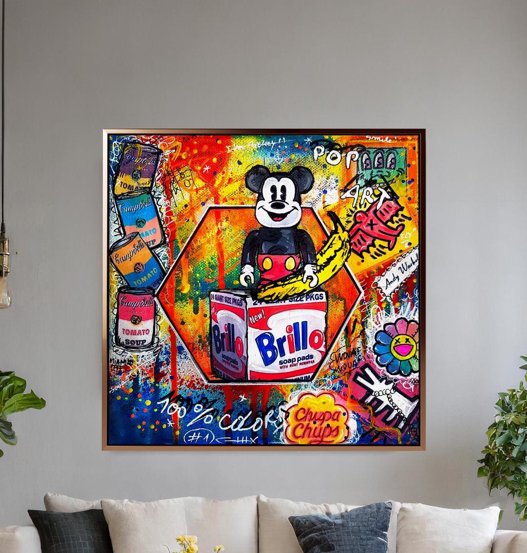 Brillo Mickey Mouse Graffiti Pop Art Canvas – Vibrant Street Art Meets ...