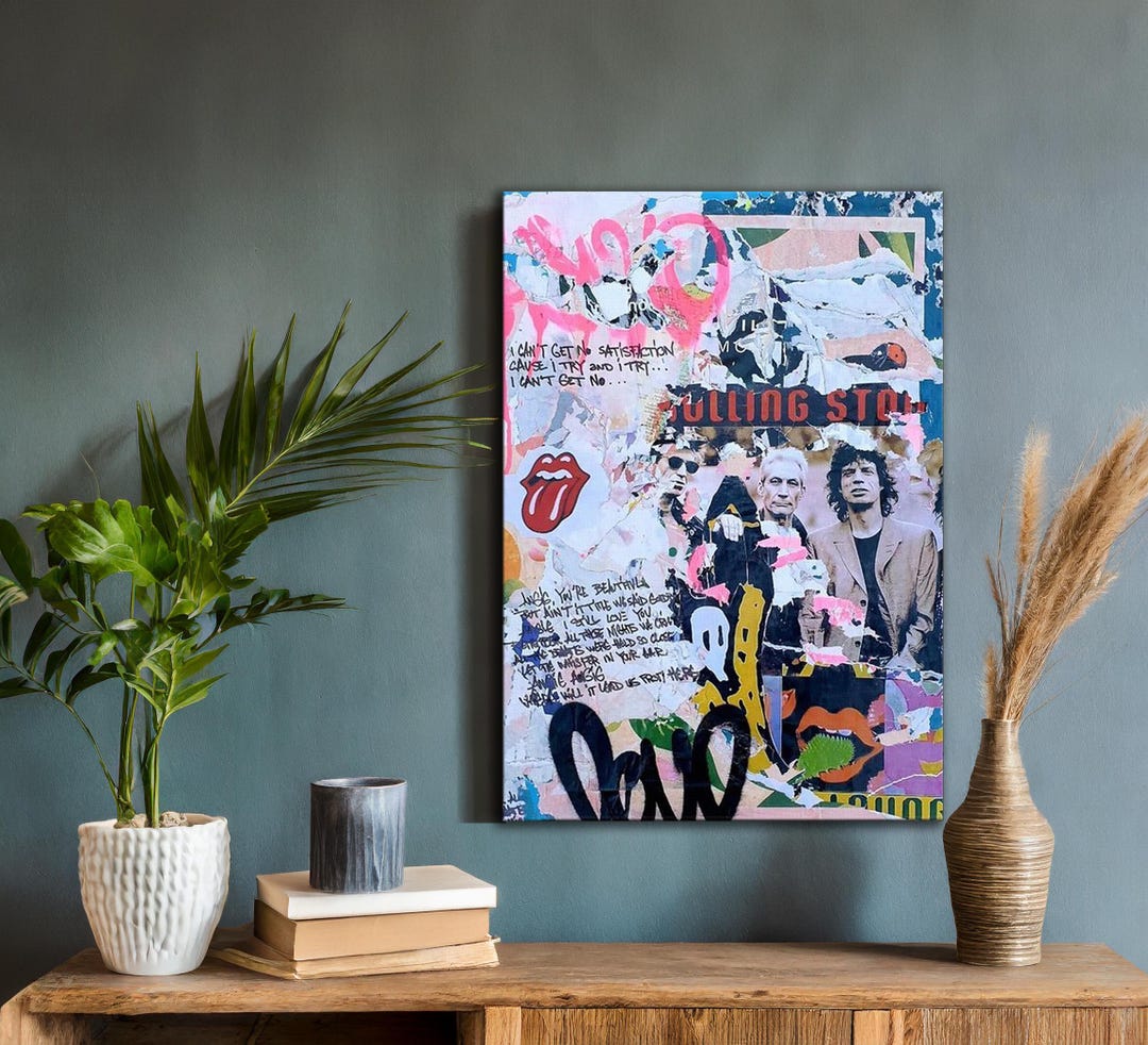 Street Graffiti Mick Jagger Canvas Wall Art - Mick Jagger Pop Art ...