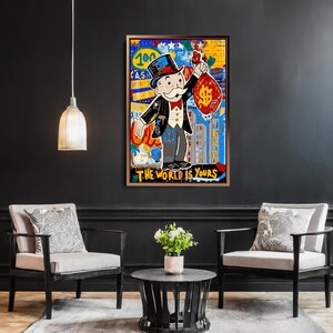 Monopoly Man Fashion Canvas Art | Unique Abstract Framed Print | Modern ...