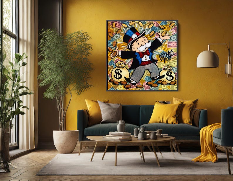 Luxury Monopoly Mimo Pop Art Canvas, Unique Wall Decor for Home, Ideal ...