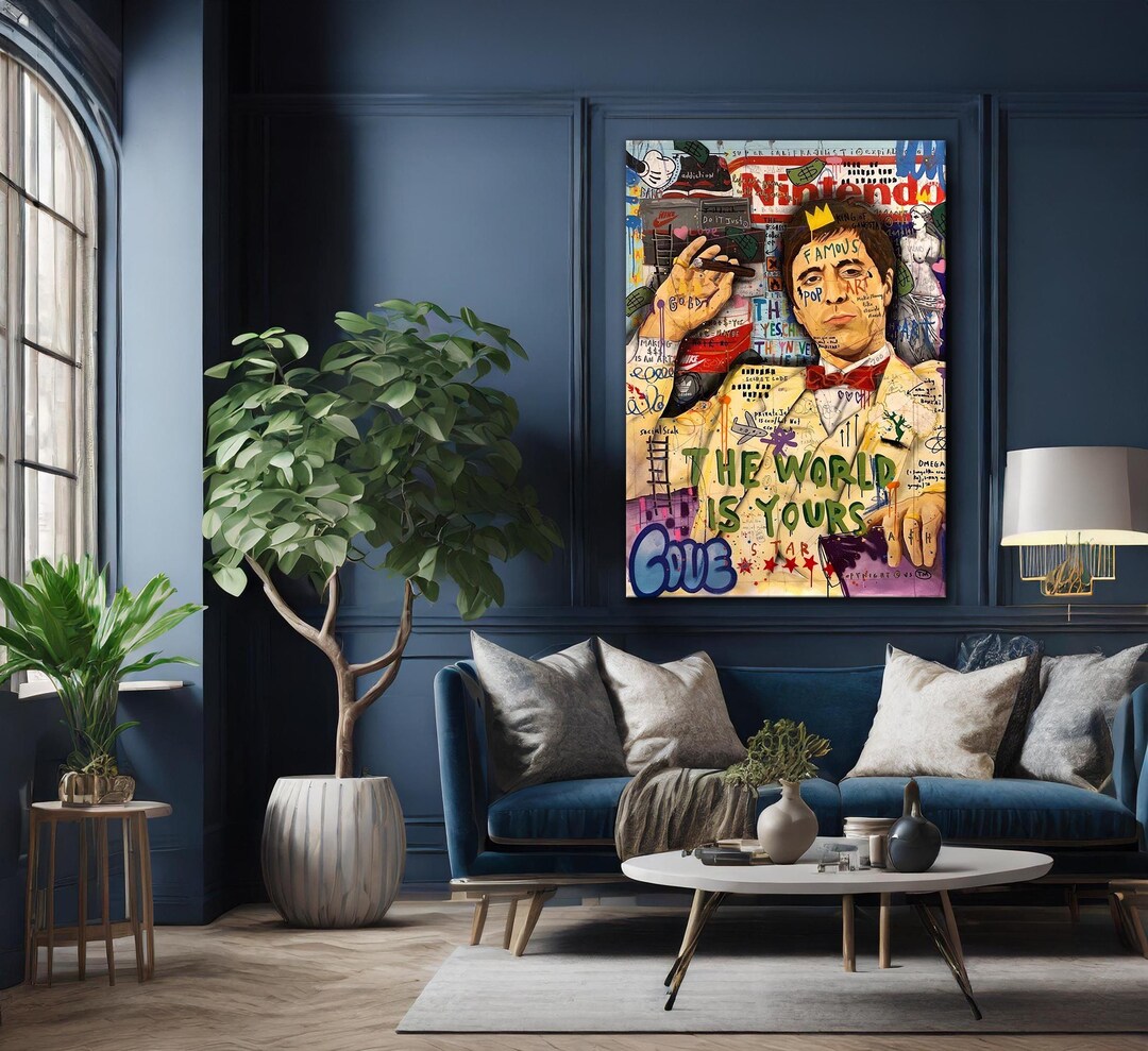 Al Pacino 'the World is Yours' Pop Art Canvas, Banksy-inspired Street ...