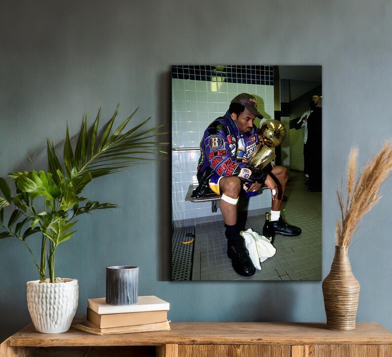Kobe Bryant Iconic Locker Room Photo, Premium Canvas Wall Art, Framed ...