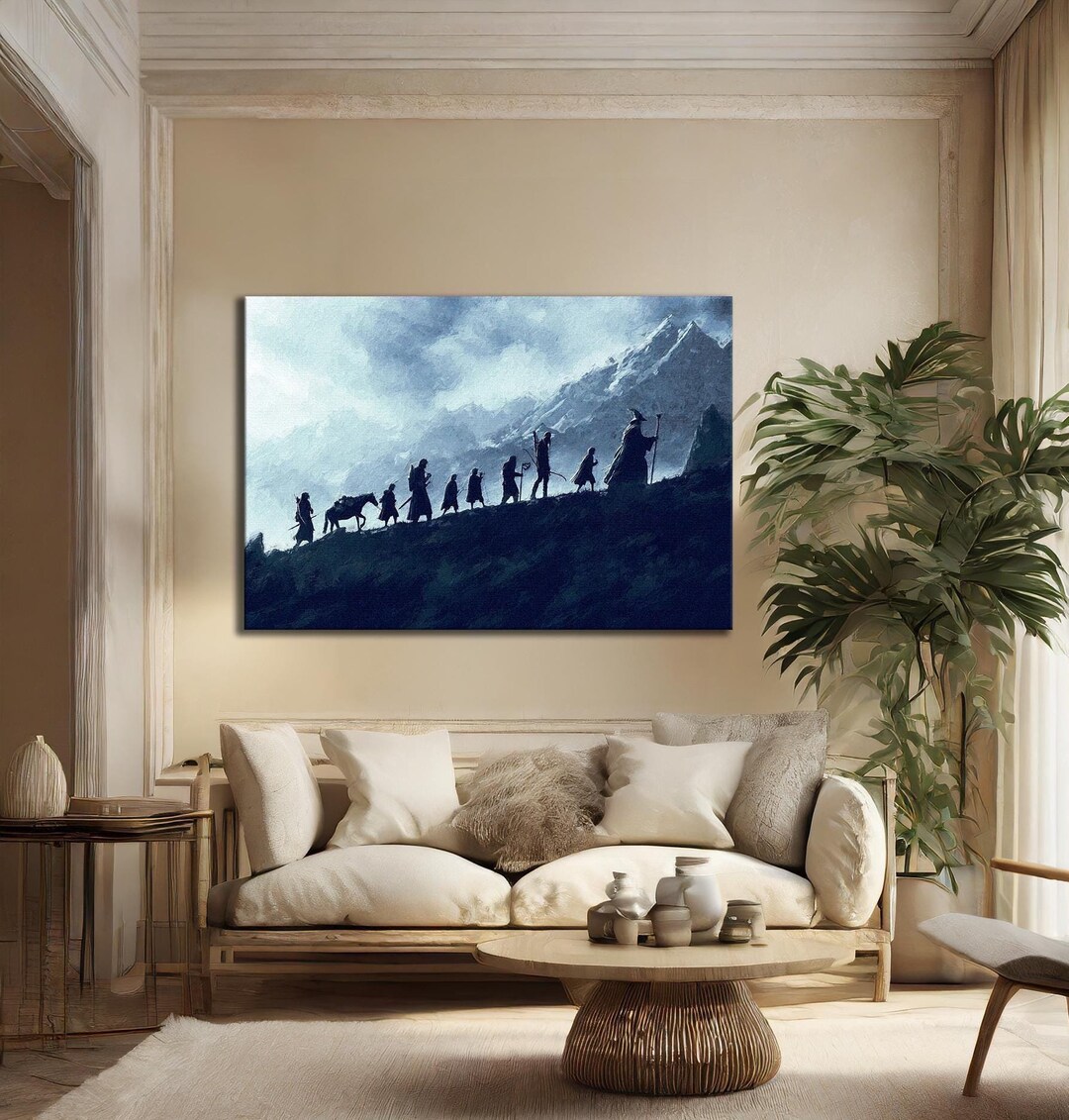 LOTR Fellowship Canvas Wall Art - Epic Fantasy Decor - Lord of the ...