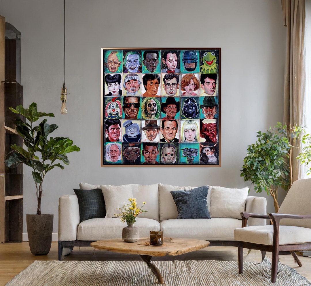 30 Movie Character Canvas Art, Square Film Poster Print, Modern Wall ...