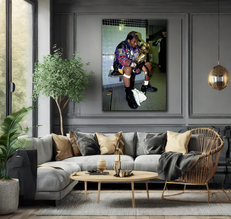 Kobe Bryant Iconic Locker Room Photo, Premium Canvas Wall Art, Framed ...
