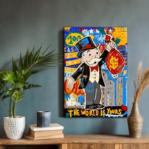 Monopoly Man Fashion Canvas Art | Unique Abstract Framed Print | Modern ...