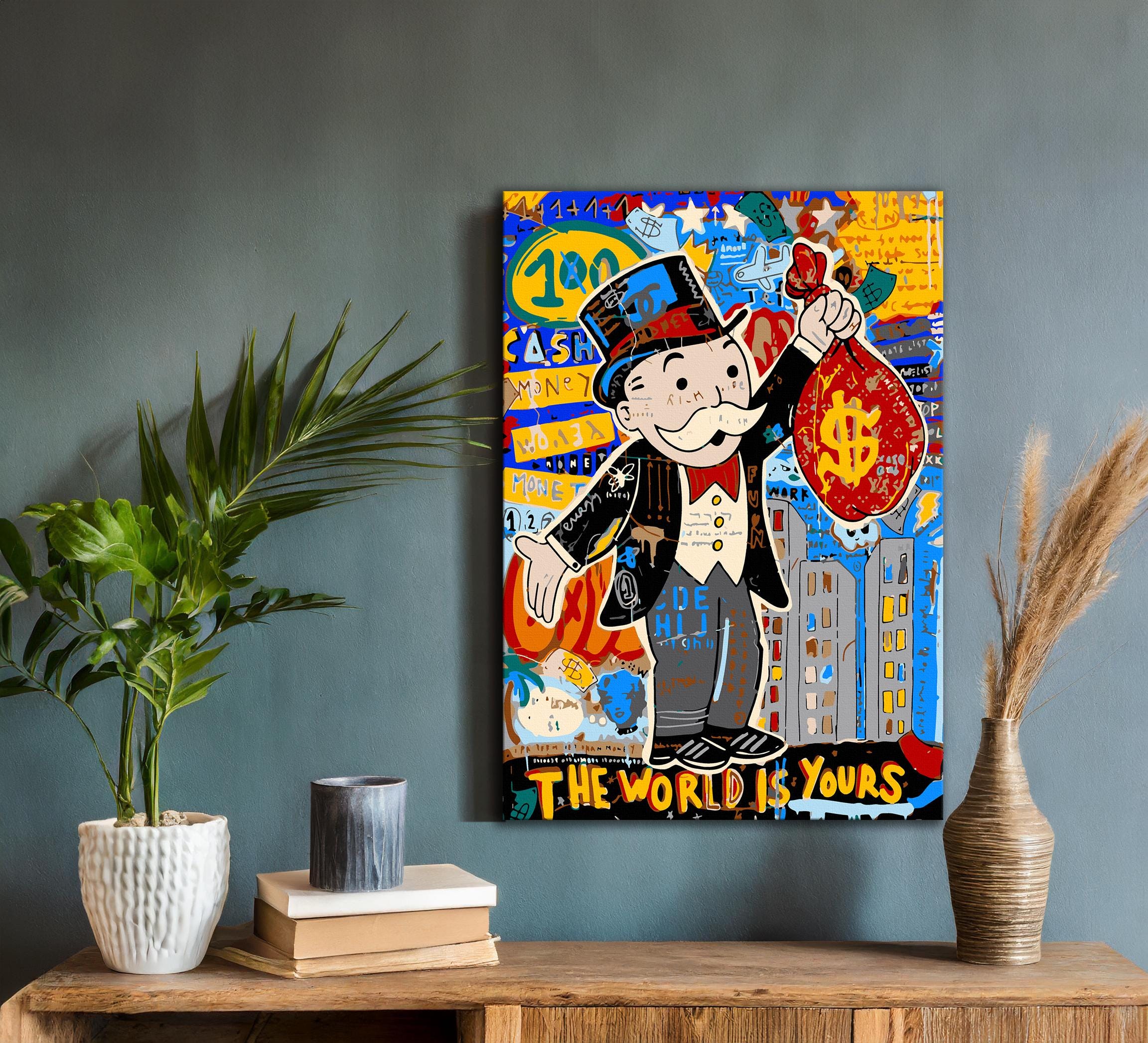 Monopoly Man Fashion Canvas Art | Unique Abstract Framed Print | Modern ...