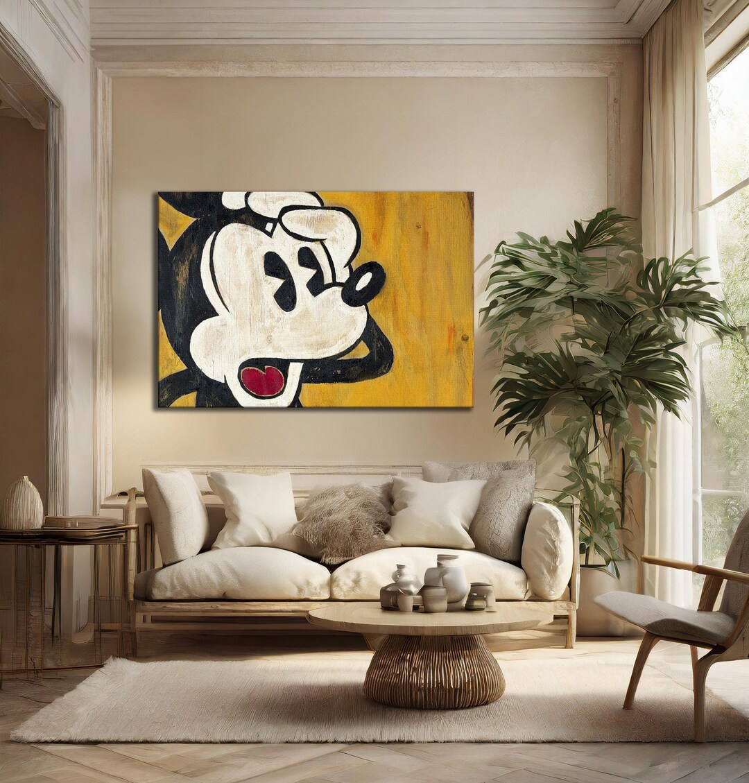 Mickey Mouse Vintage Canvas Wall Art: Pop Art Canvas, Classic Mickey ...