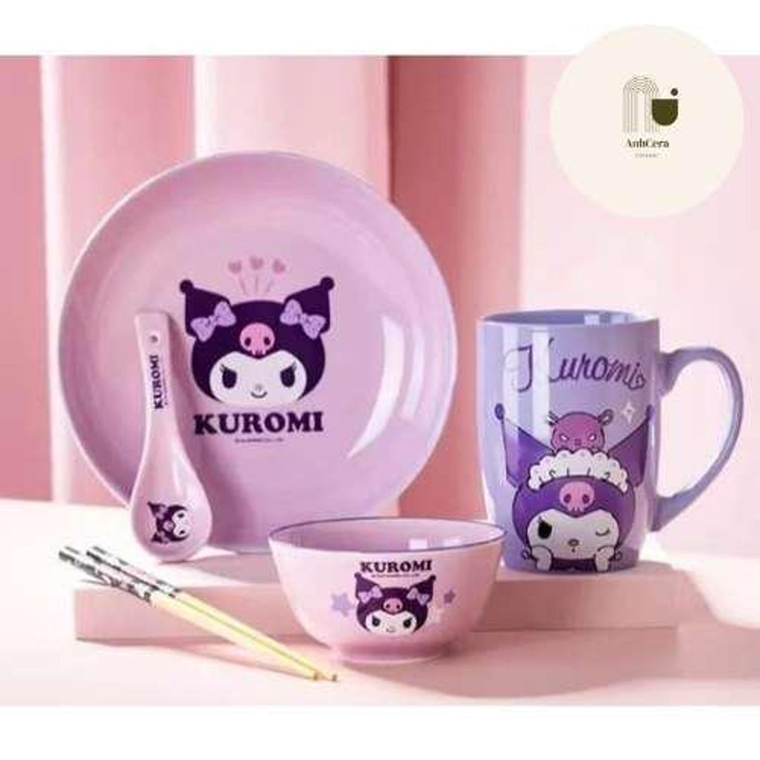 Charming Kuromi-themed Ceramic Dinnerware Set - Etsy